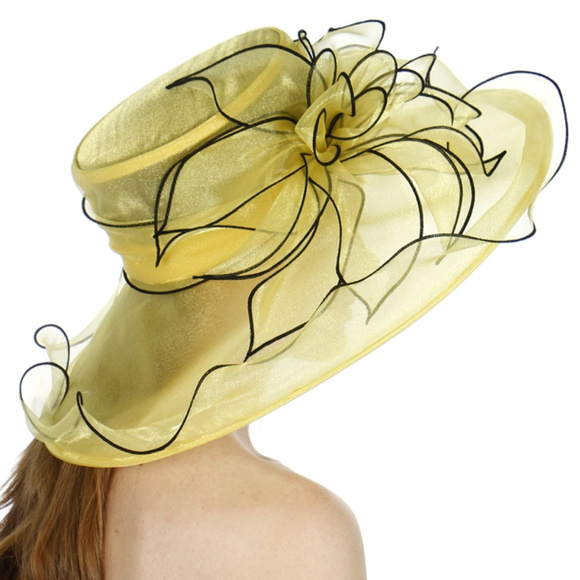 Accessories | Large Flower Organza Dress Hat | Poshmark